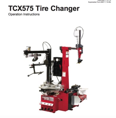 Hunter TCX575 Series Tire Changer Operating Instructions Manual ...