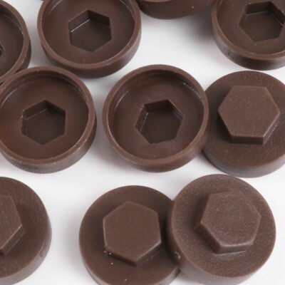 Pack of 25 Vandyke BROWN HEX COVER CAPS Protect Nut/Bolt Head ...