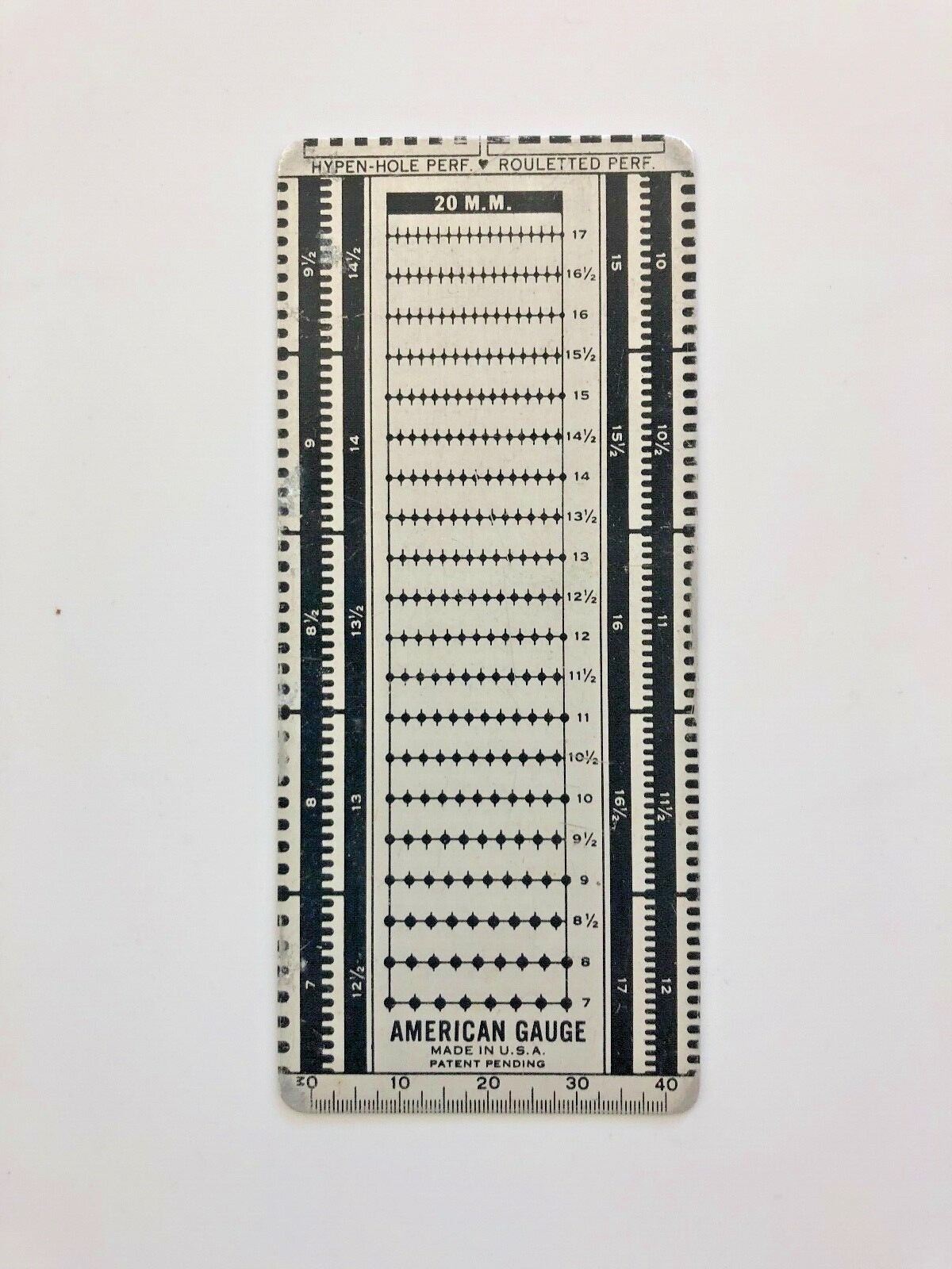 Vintage American Gauge Hypen -Hole Perf Rouletted Perf Ruler | eBay