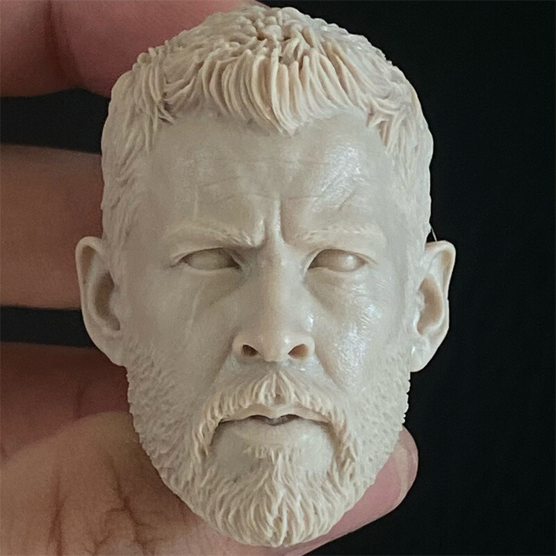 Chris Hemsworth Thor Unpainted 1/6 Head Carving Sculpture for 12 ...