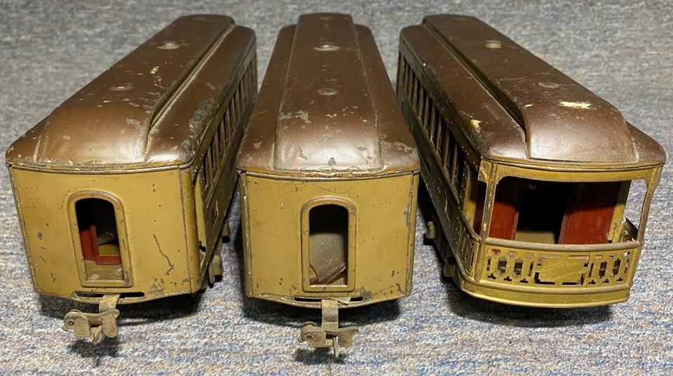 Lionel #337, #337 & #338 Pre-War Passenger Cars Mojave Body O Gauge 440 ...