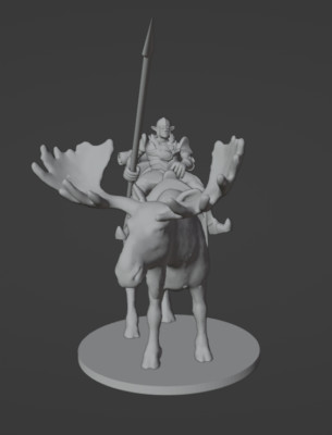 Elf Elven Male Cleric Paladin Moose Rider 28mm Scale DND D&D Tabletop ...