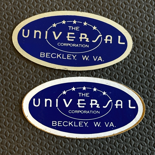 Vintage Stickers The Universal Corporation Beckley W VA Blue Silver ...