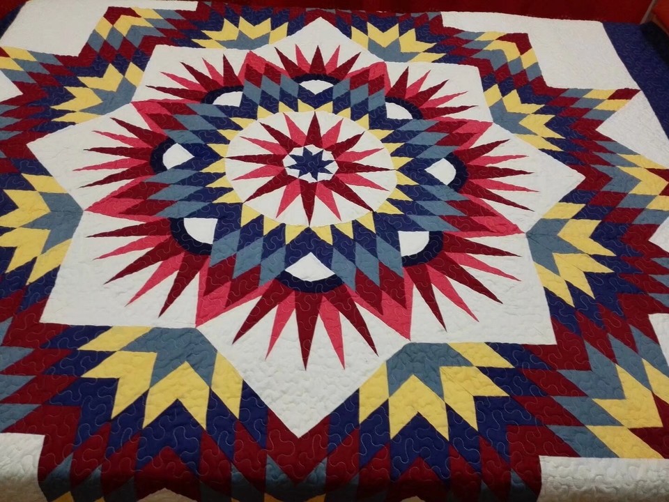 Holiday Sale King Size Machine Patchwork Quilt #130 | eBay