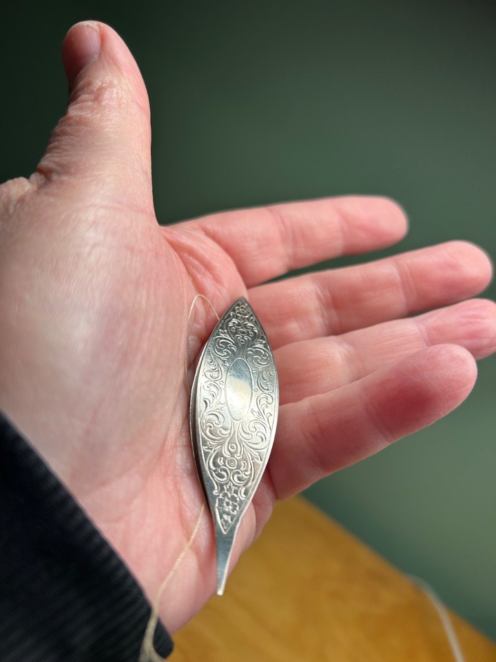 ANTIQUE VINTAGE SILVER? GERMAN? TATTING SHUTTLE, SEE DESCRIPTION! | eBay