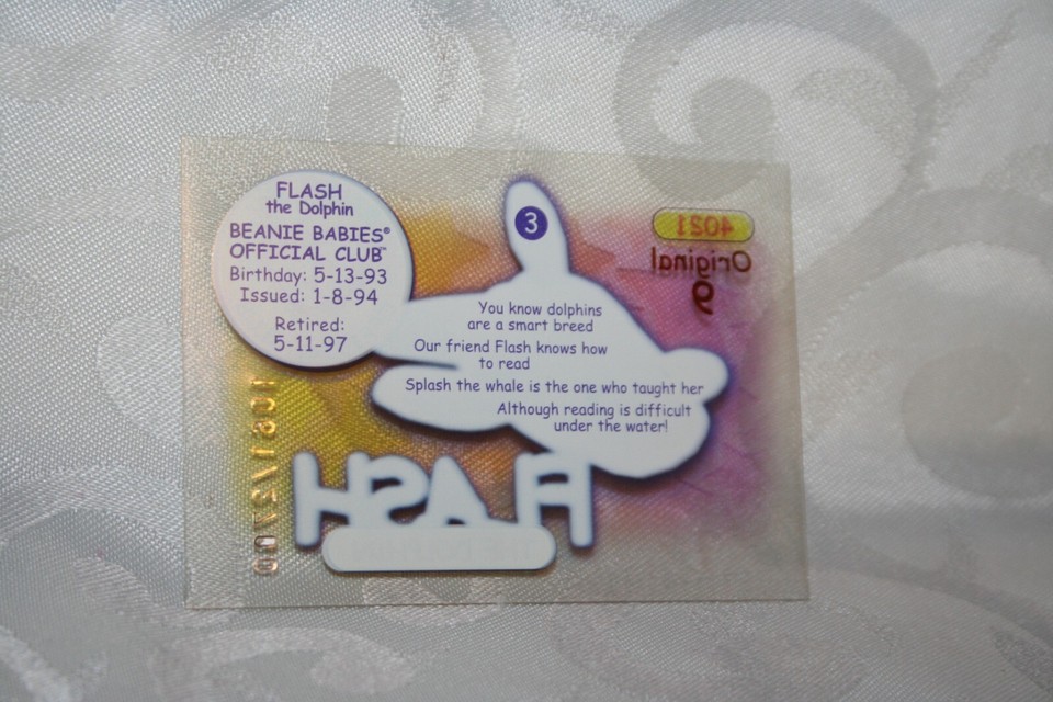 TY Beanie Baby Trading Card, Original 9, #6 FLASH Blue 1061/2700 Error ...