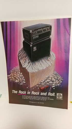 AMPEG SVT GUITAR AMPLIFIER, THE ROCK IN ROCK AND ROLL PRINT AD. 11 X 8. ...