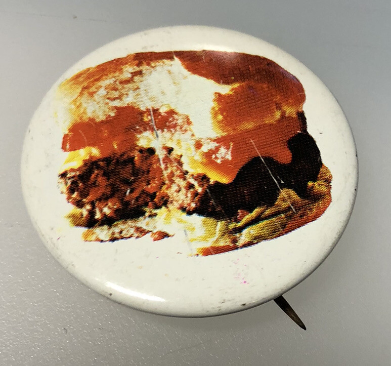 Hamburger Cheeseburger Burger Fast Food Bite Vintage Button Pin Badge ...