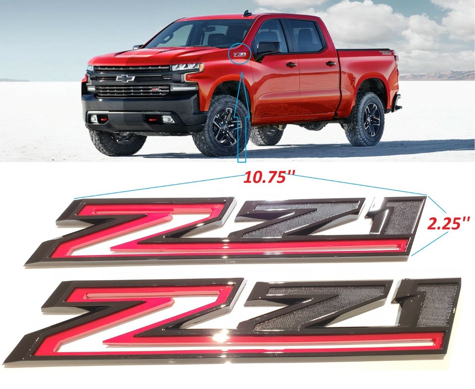 2pc 2019-2026 Chevy Silverado Z71 Emblem OEM Fender Letter Badge Gloss ...