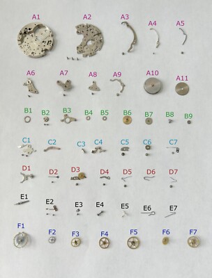 Valjoux Cal 92 Watch Movement Parts Balance Fork Wheel Spring Berral ...