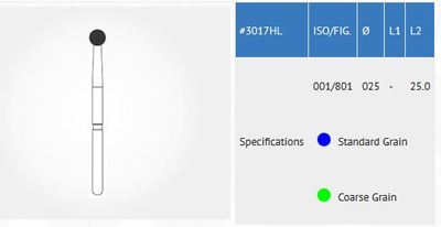 Microdont USA Multi-use Diamond burs Round 801-025 Medium MediumHL ...