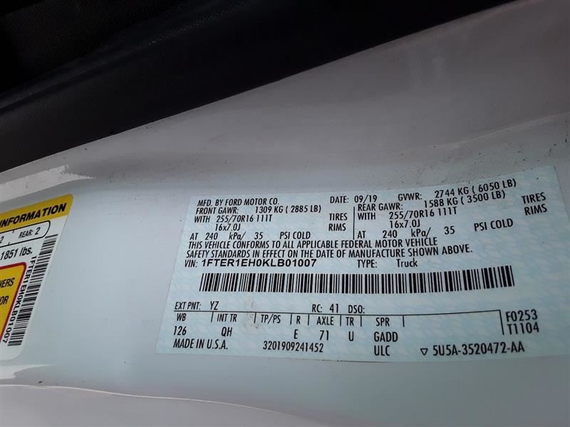 2019 2020 Ford Ranger Engine Motor 2.3L Vin H 8th Digit Turbo 71K | eBay