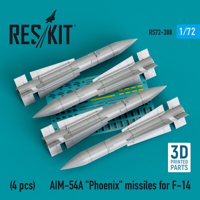 AIM-54A Phoenix missiles for F-14 (4pcs) 1:72 RS72-0388 - for Plastic ...