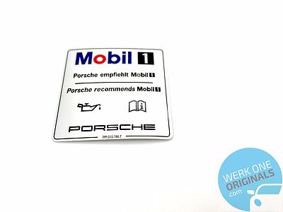 Genuine Porsche Mobil 1 Oil Sticker for 993, 996, 997, 986, 987, 955 ...