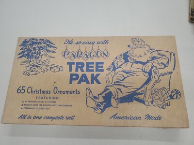 Paragon Vintage Tree Pak Christmas Tree Ornament 65 Pc Set Original Box ...