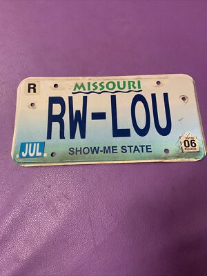 Missouri Personalized Vanity License Plate-Show Me State RW-LOU | eBay