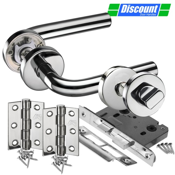 Modern Door Handle Sets for Bathroom Doors with Lock, Thumb Turn and ...