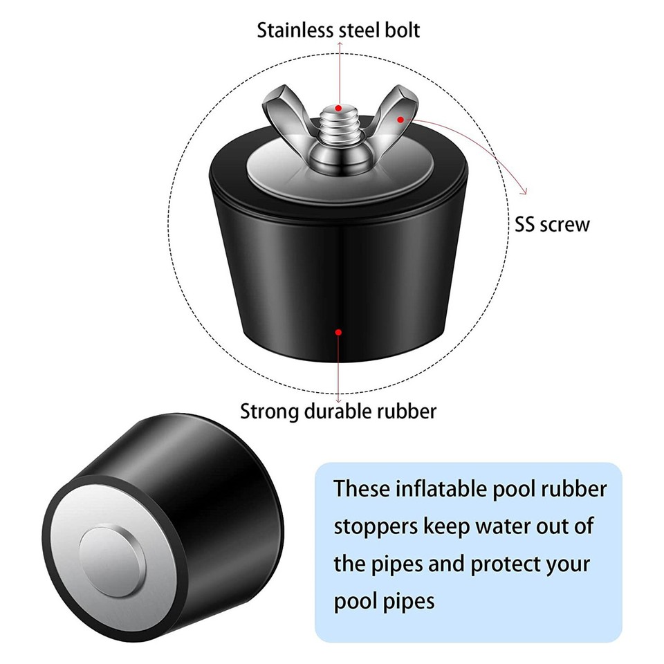 Rubber Swimming Pool Winterizing Stopper Expandable Drain Pipe Plug ...