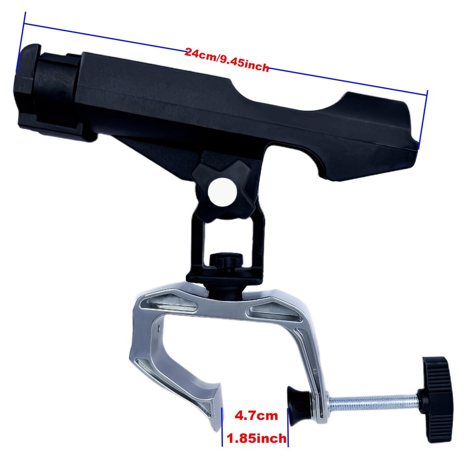 Fishing Boat Rods Holder with Large Clamp Opening 360 Degree Adjustable ...
