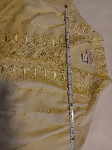 Vtg 70s 80s Lee Mar Button-Up Blouse 14 Cream Embroidered Floral ...