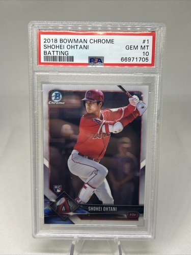 2018 Bowman Chrome #1 Shohei Ohtani Batting Angels RC Rookie PSA 10 GEM ...