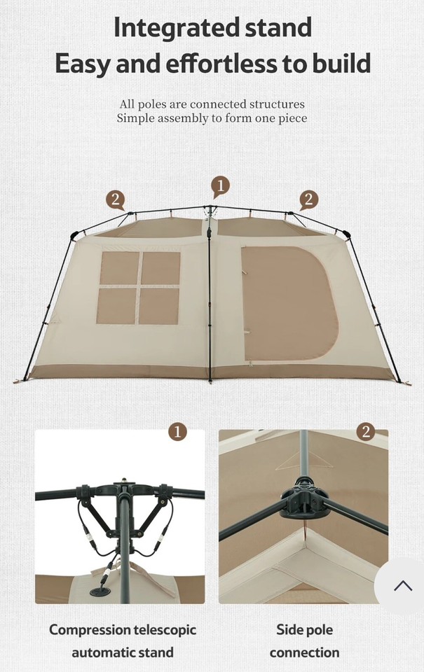 Luxury Glamping Tent Two Bedroom Family Camping House Outdoor 13m² 5-8 ...