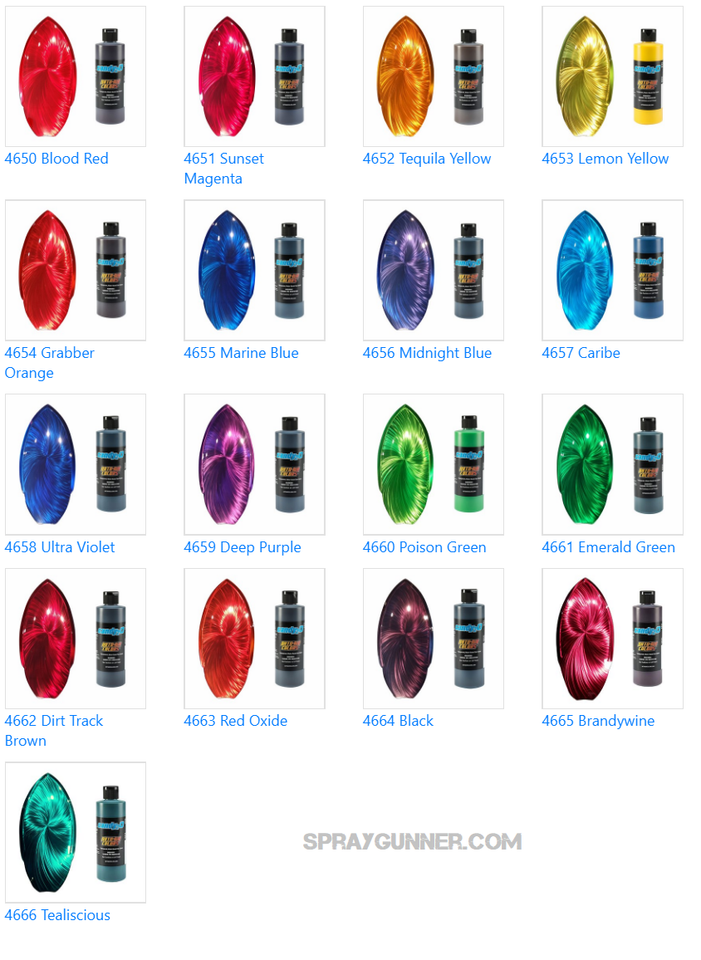 Createx Auto-Air Candy2o Waterborne Airbrush Custom Paint 2oz Choose ...