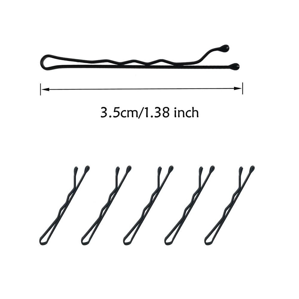 220 Count Mini Wavy 1.38 Inch bobby pins black, YINGFENG Black（1.38inch ...