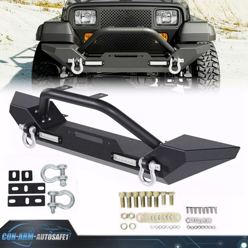 For Jeep Wrangler 87-06 TJ YJ Front Bumper W/ Winch Plate D-Rings Rock ...