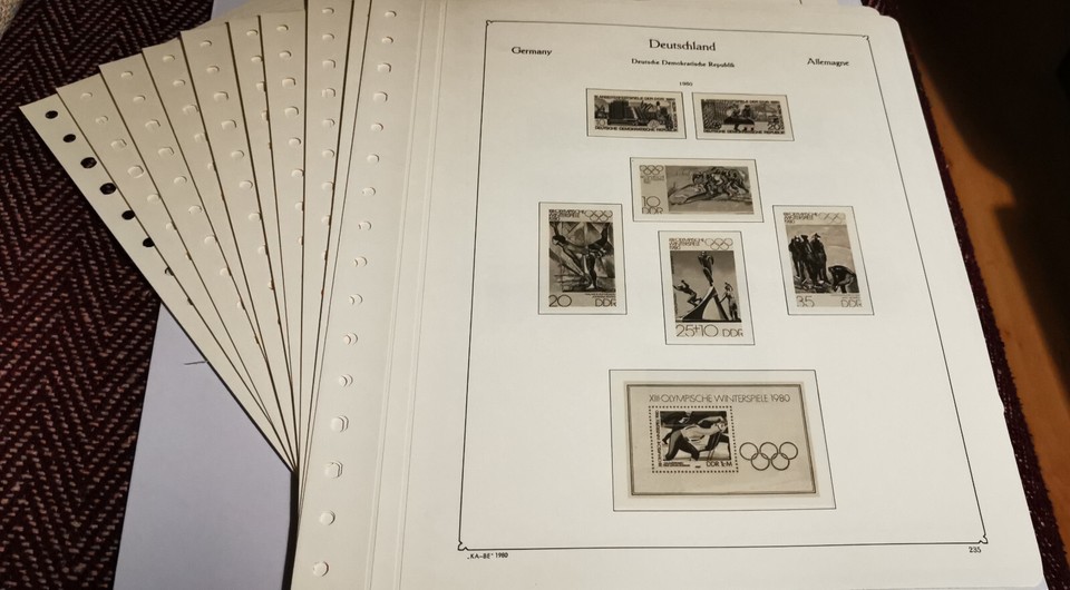 Blank KaBe Hingeless Stamp Album Pages / DDR / East Germany 1975-1990 ...