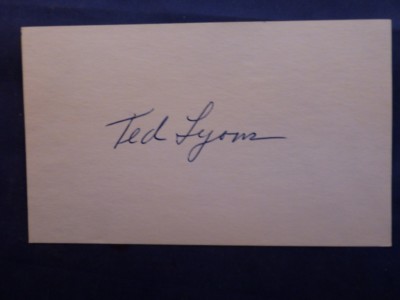 Ted Lyons Signed Index Card with COA | eBay