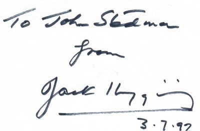 JACK HIGGINS SIGNED AUTOGRAPH | eBay