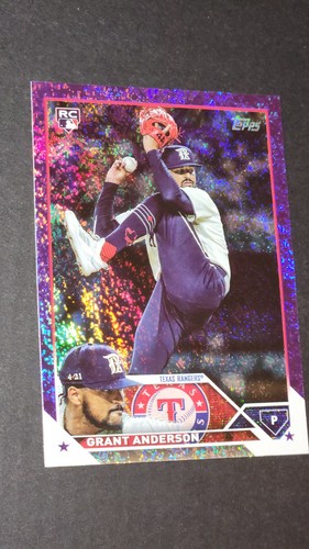 2023 Topps Grant Anderson Purple Foil /799 Rookie Card #US141 Rangers⚾️ ...