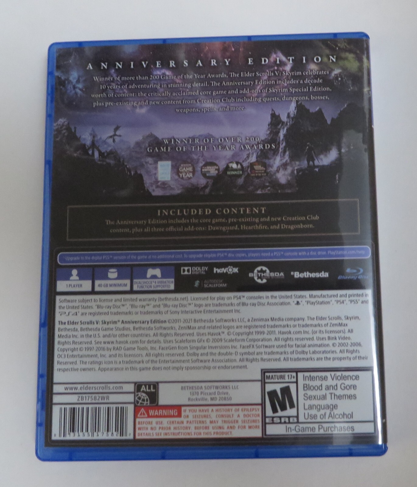 Replacement Case (NO GAME) Elder Scrolls V: Skyrim 10th Anniversary ...