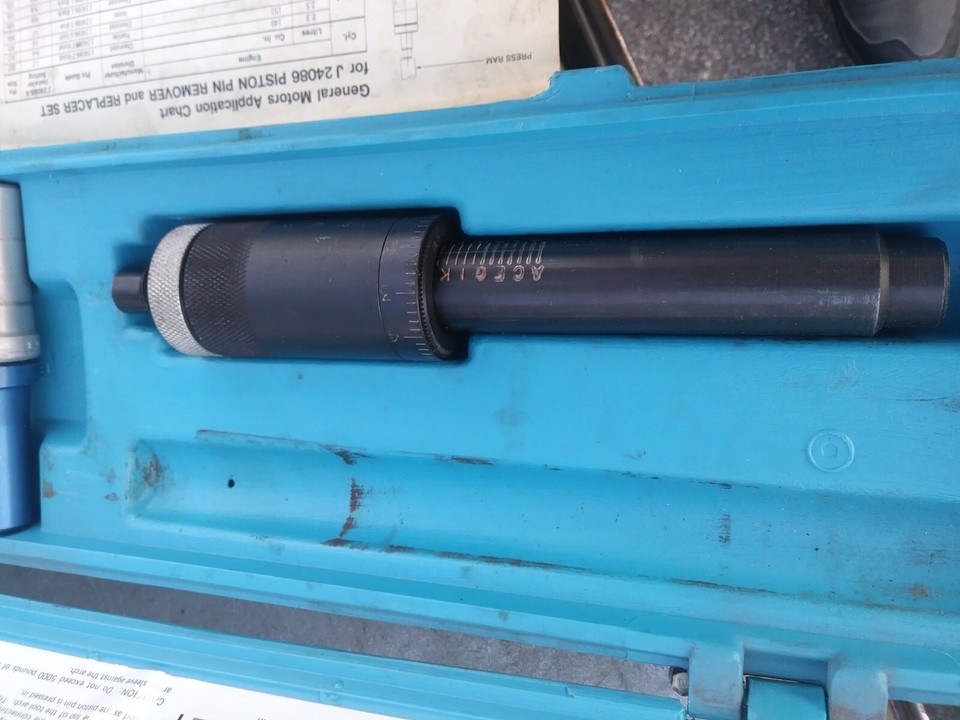 GM DEALER tools Kent Moore Piston Pin Remover Replacer installer Set J ...