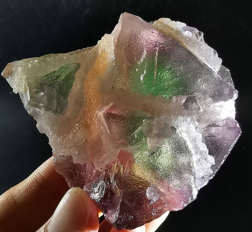 157g Natural Transparent Purple Green Octahedral Fluorite Quartz ...