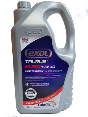 EXOL EURO5 10w40 FULLY SYNTHETIC LOW SAPS DIESEL ENGINE OIL 5 Ltr VOLVO ...
