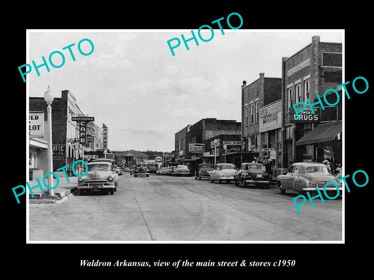 OLD 8x6 HISTORIC PHOTO OF WALDRON ARKANSAS THE MAIN STREET & STORES ...