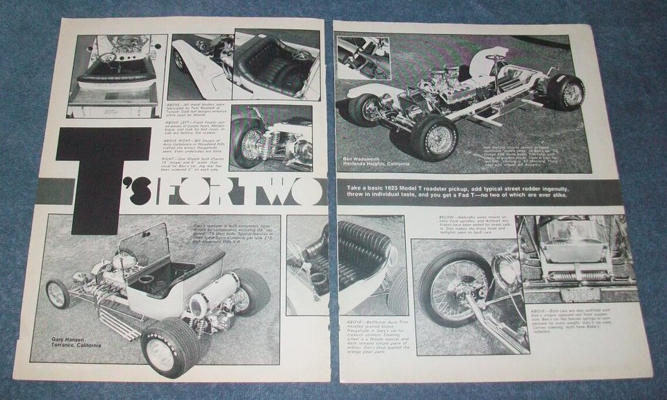1915 1923 Ford Fad-T Bucket's Vintage Street Rod Article "T's for Two ...