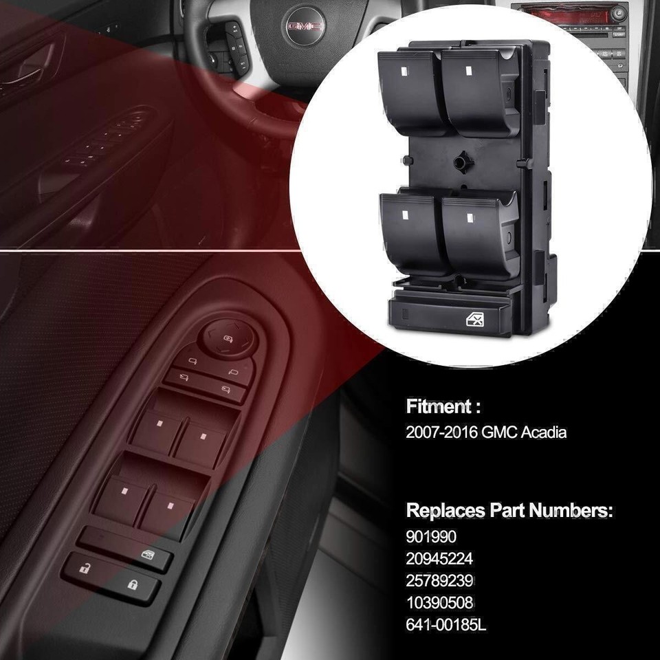 Power Window Switch Left Driver Side for GMC Acadia 2007-2015 20945224 ...