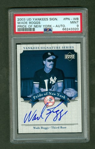 Wade Boggs 2003 UD NY Yankees Signature Series On Card Autograph PSA 9 ...