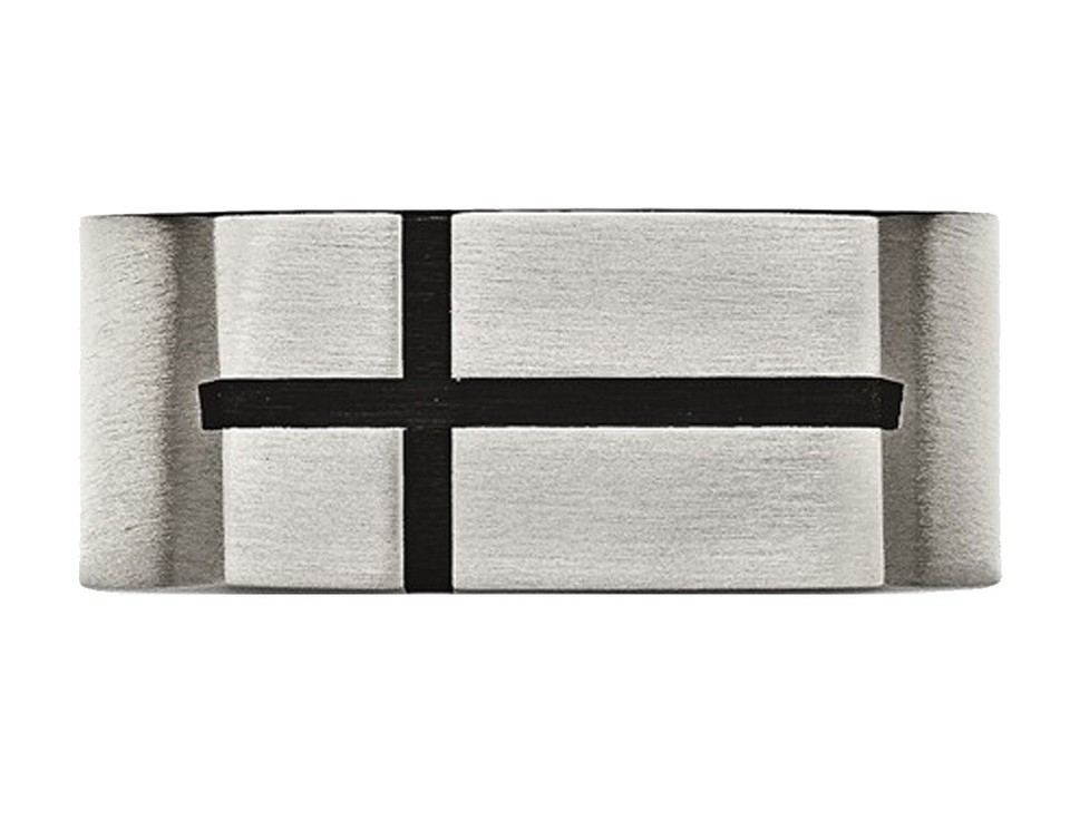 Mens Chisel Titanium 10mm Black Enamel Cross Brushed Wedding Band Ring ...