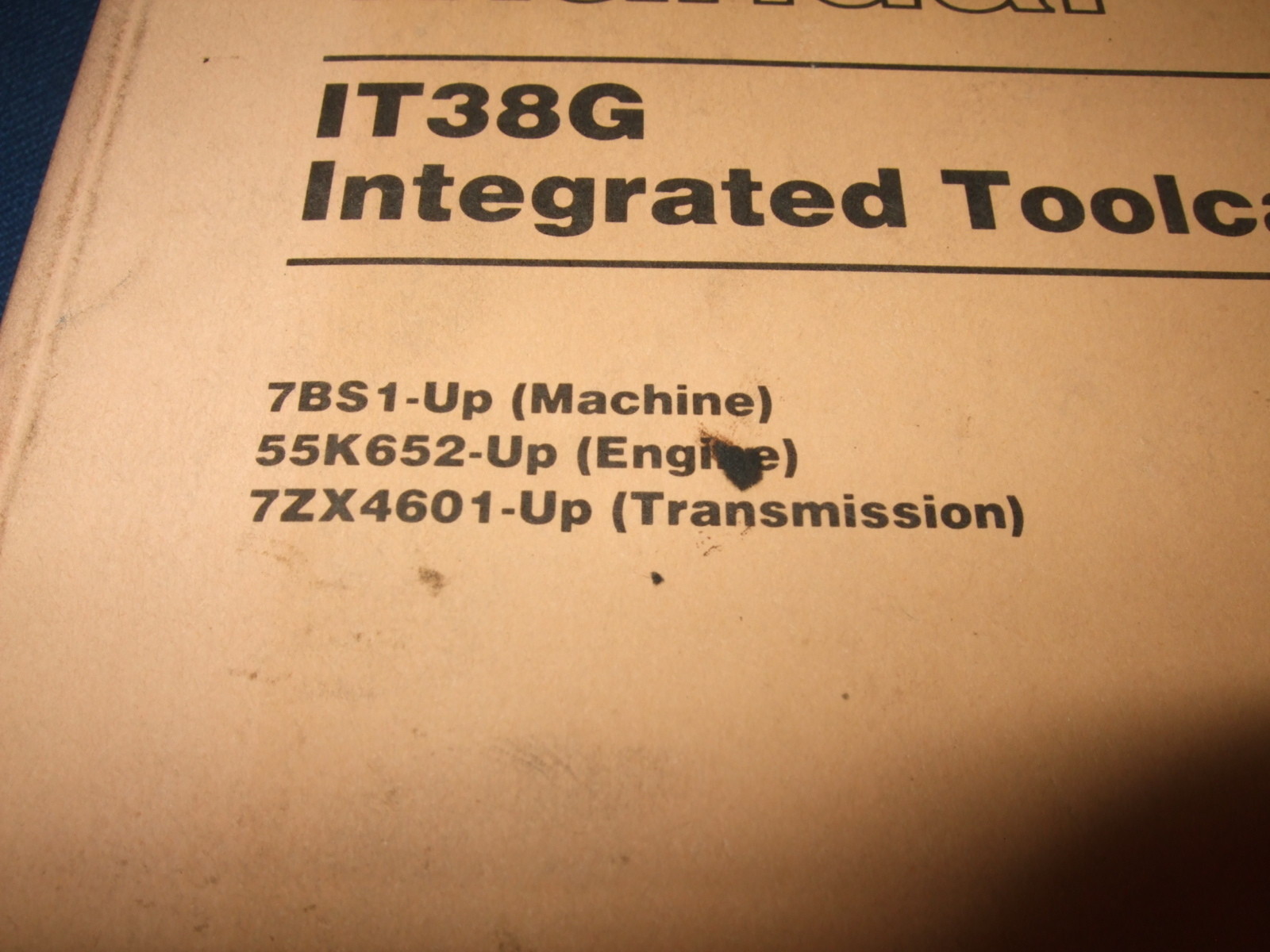 CAT CATERPILLAR IT38G INTEGRATED TOOLCARRIER LOADER PARTS MANUAL S/N ...