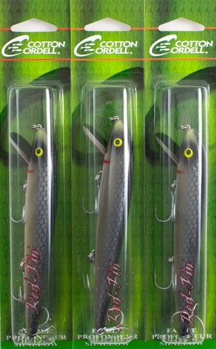 (LOT OF 3) COTTON CORDELL SHALLOW RED FIN 5" C09603 BONE APITITE C7104 ...