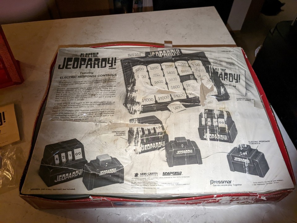 Jeopardy Board Game Vintage 1987 Pressman Electric Complete works | eBay
