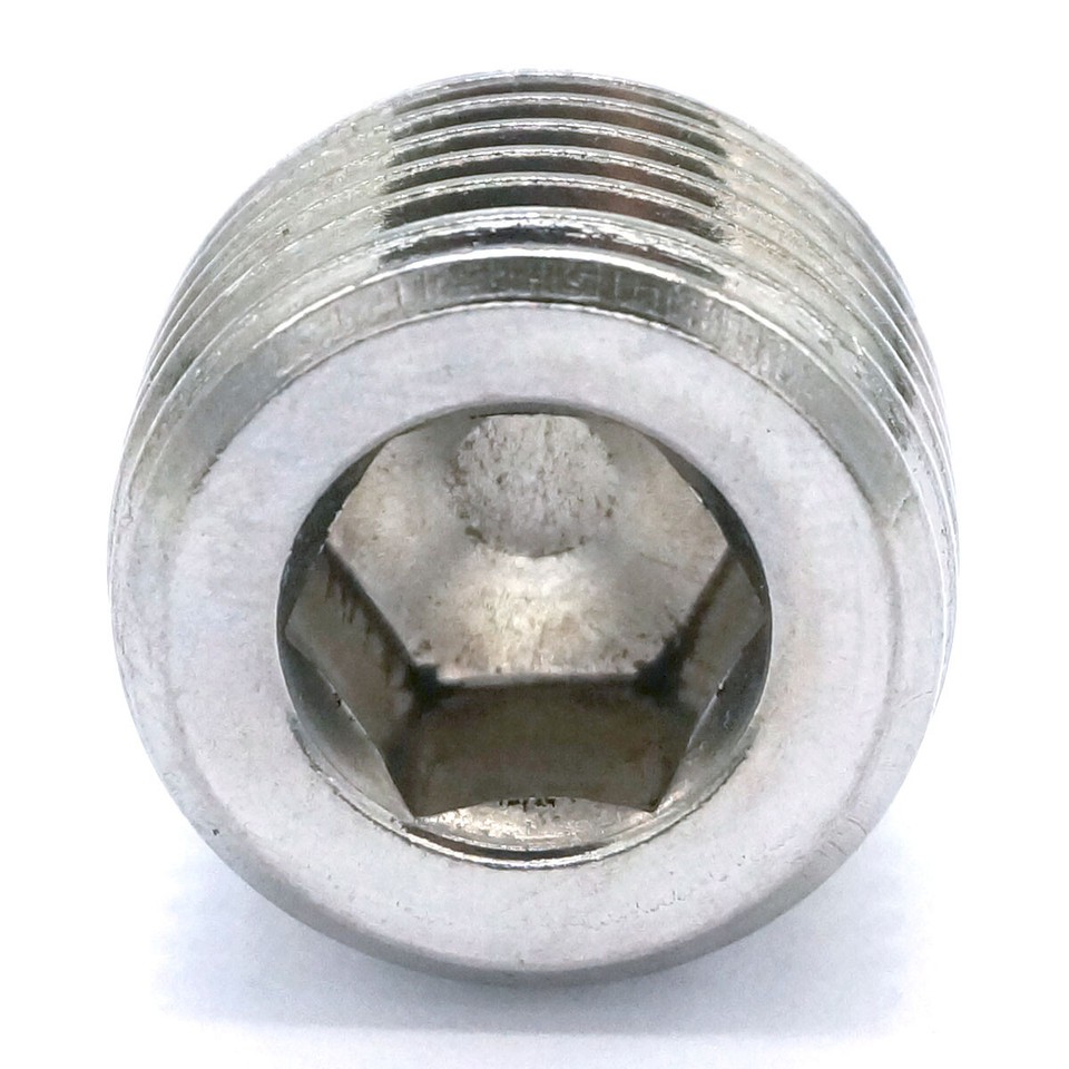 Sizes BSPP BSPT NPT Metric Male 304 Stainless Countersunk End Plug Hex ...