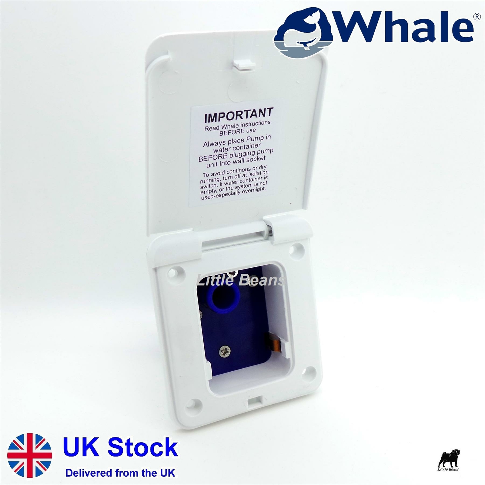 WHALE Watermaster Water Inlet Socket White c/w Pressure Switch Caravan ...