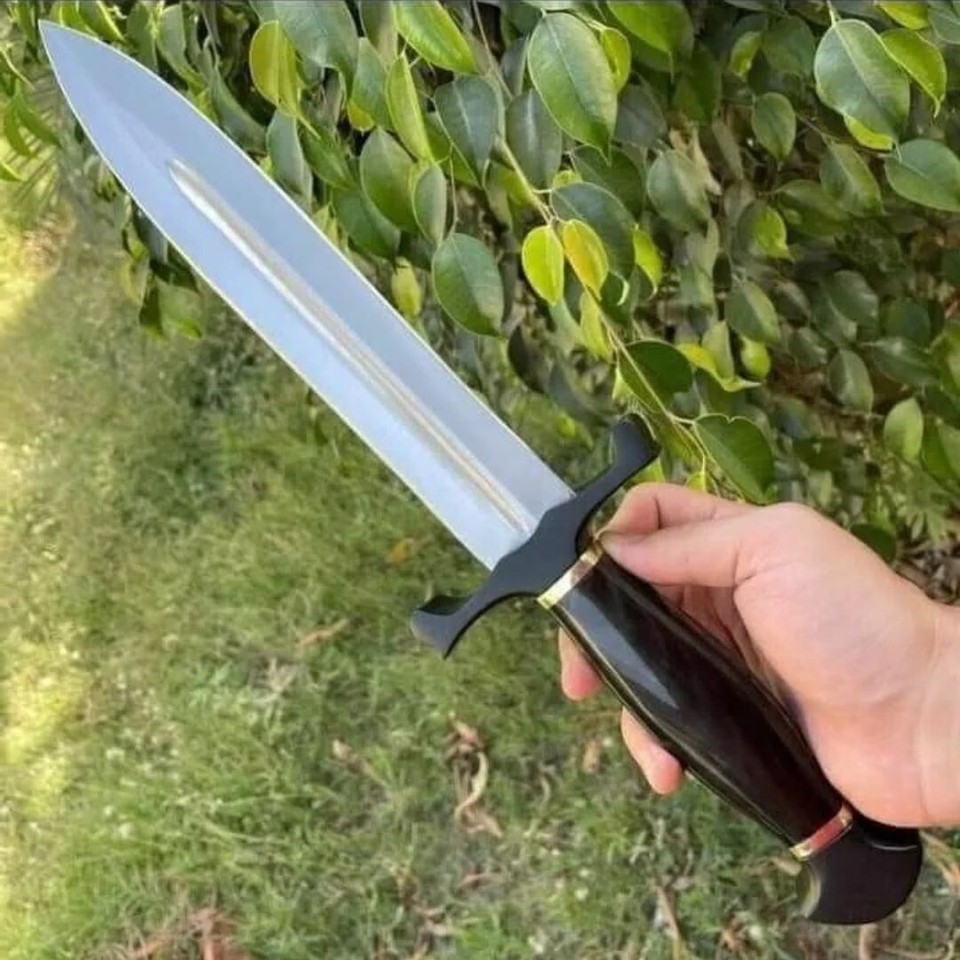 Dagger Knife Custom Handmade Double Edge Knife D2 Tool Steel Survival ...