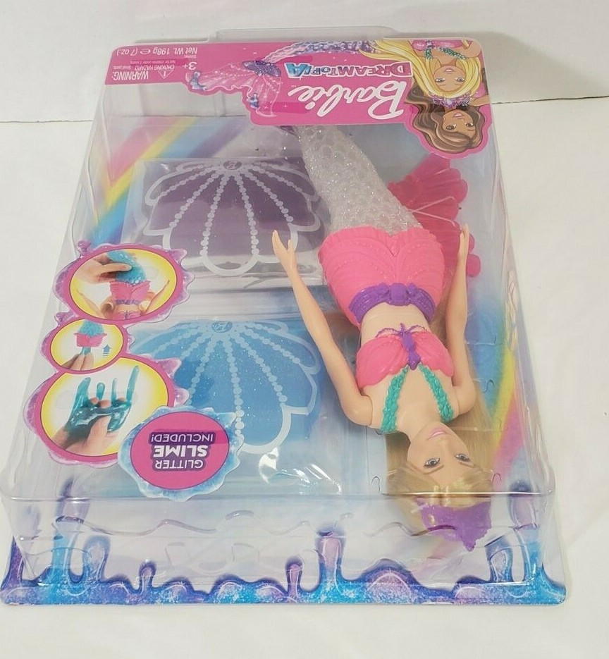 NEW 2019 Barbie Dreamtopia Slime Mermaid 12'' Doll with 2 Glitter Slime ...