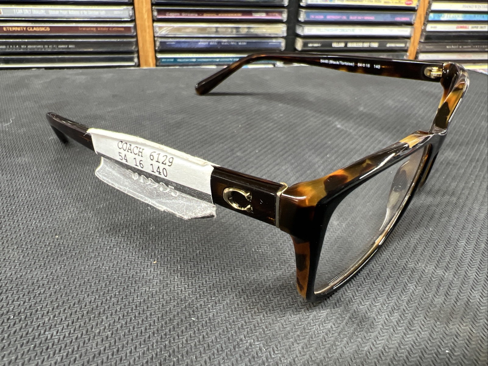 New Coach HC 6129 5446 Black Tortoise Laminate Plastic Rectangle ...